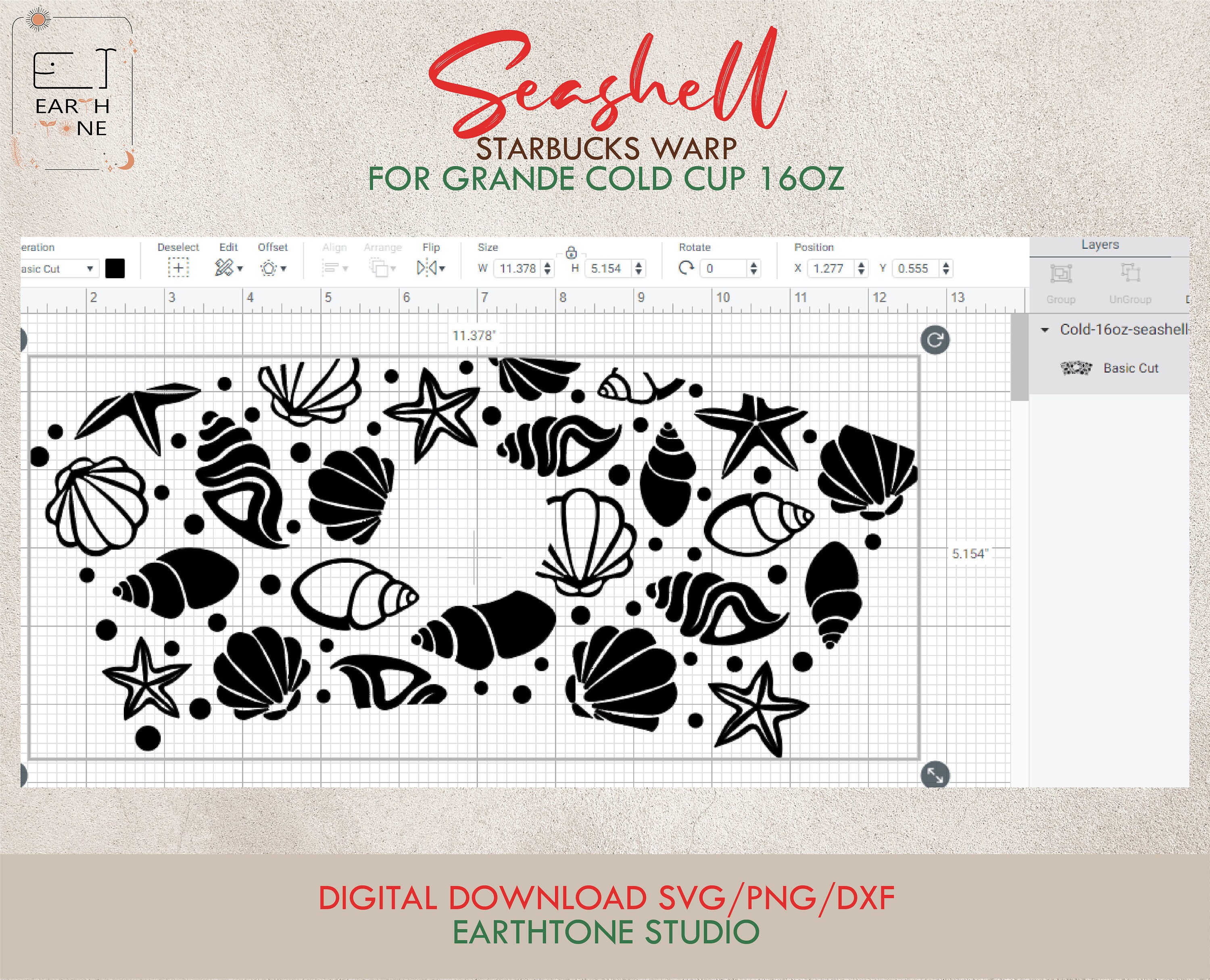 Seashell SVG Ocean Svg Seashell Svg Full Wrap for Mini Cold - Etsy