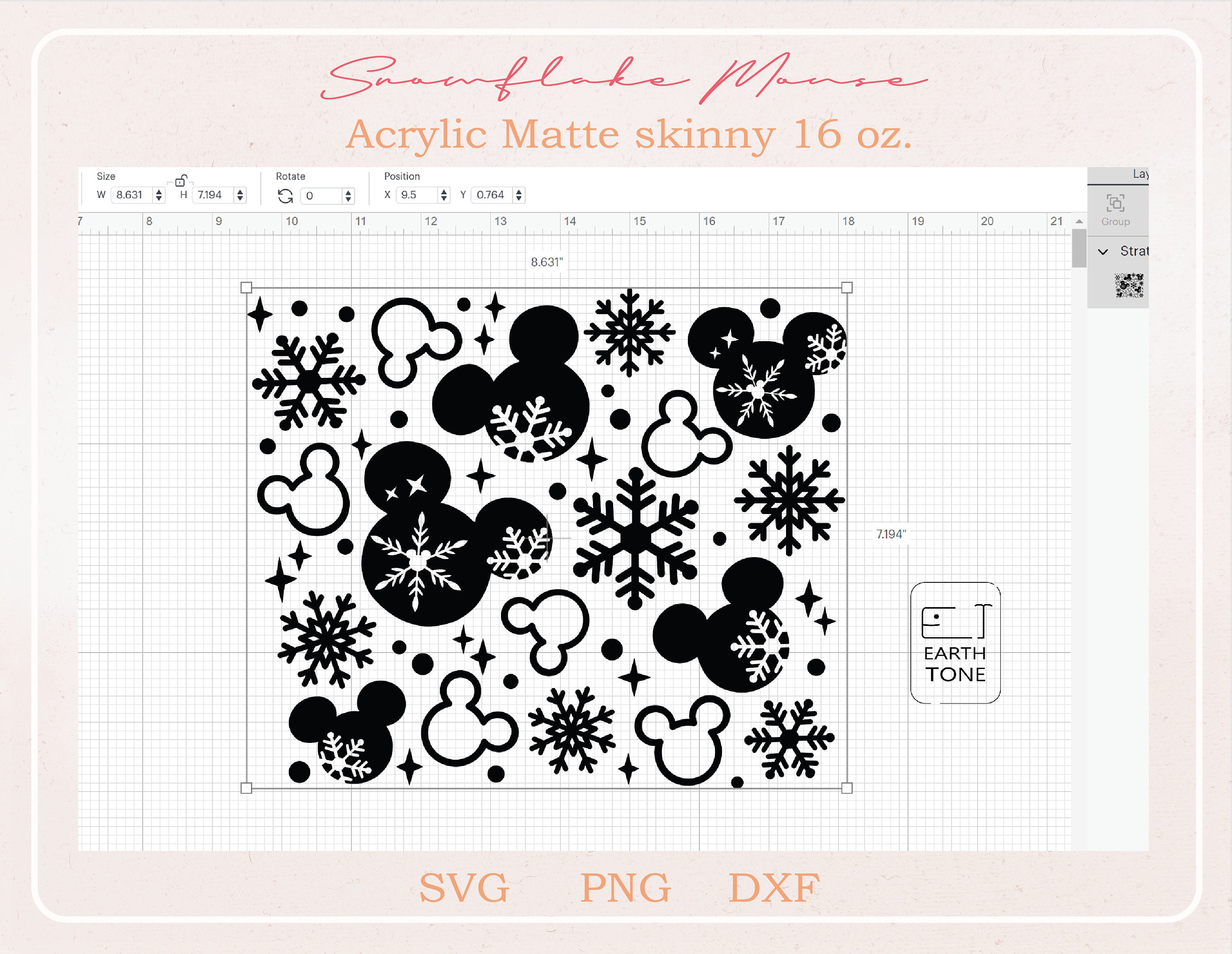 Merry Christmas Snowflakes mouse Snow winter Full Wrap - Etsy