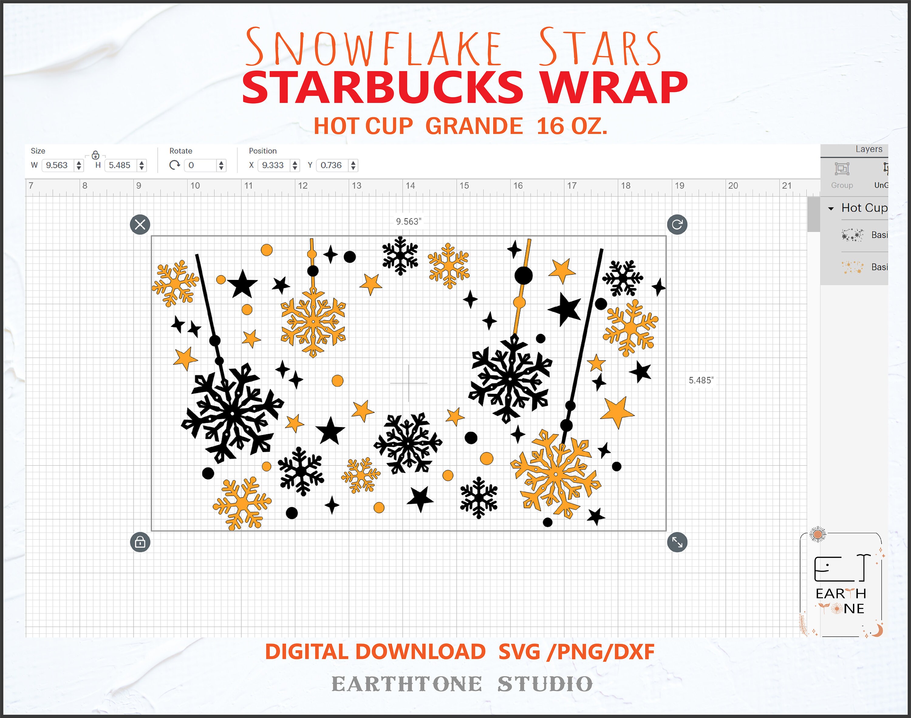 Snowflake and Stars christmas Vibes snow winter Full Wrap - Etsy