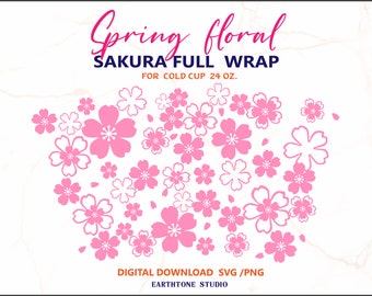 Floral Wrap Cherry Blossom Sakura Spring Flower Full Wrap | Etsy