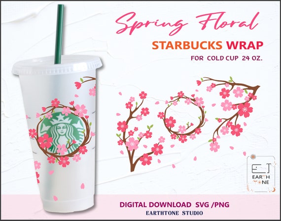 Cherry Blossom Sakura Flower Spring Floral Full Wrap Svg for - Etsy