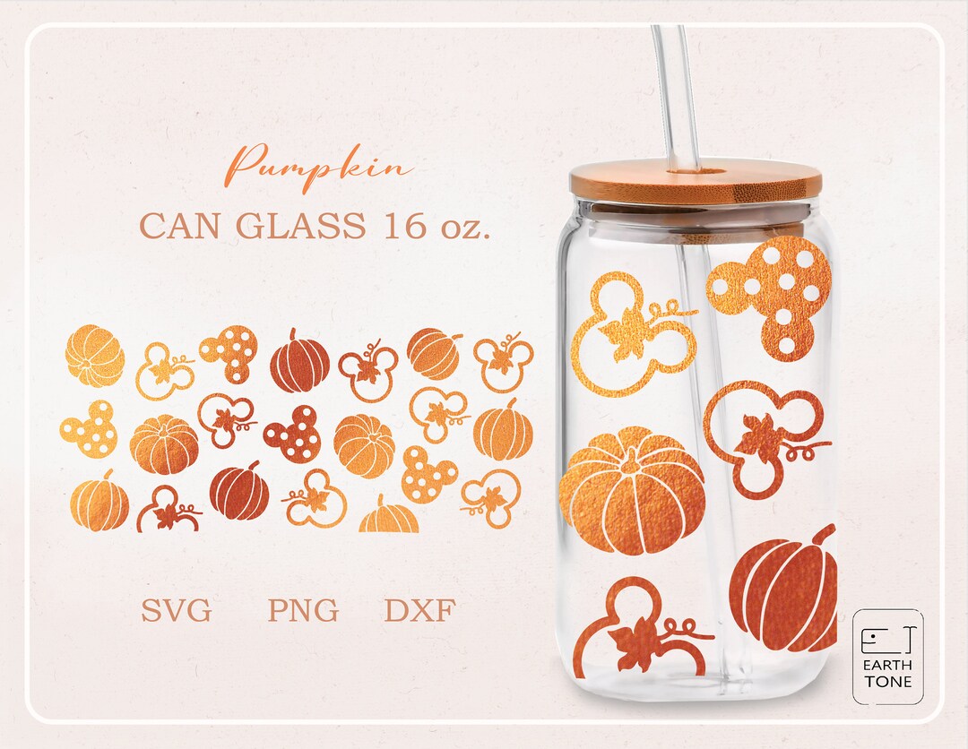 Pumpkin Mouse 16oz Can Glass Wrap: Fall Halloween SVG PNG DFX (digital ...
