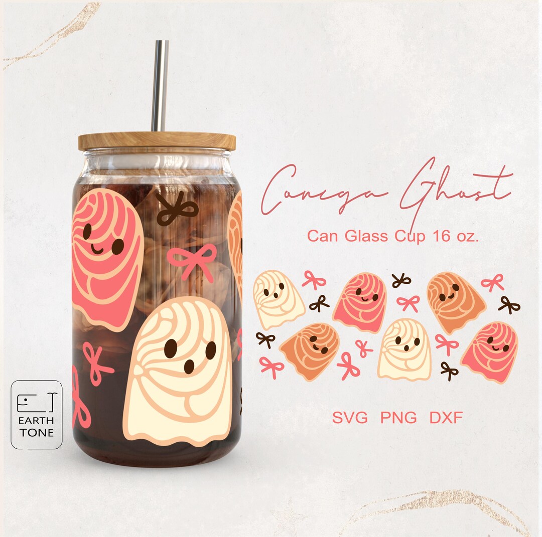 Ghost Concha Coquette Halloween Wrap: Libbey Glass SVG PNG DFX (digital ...