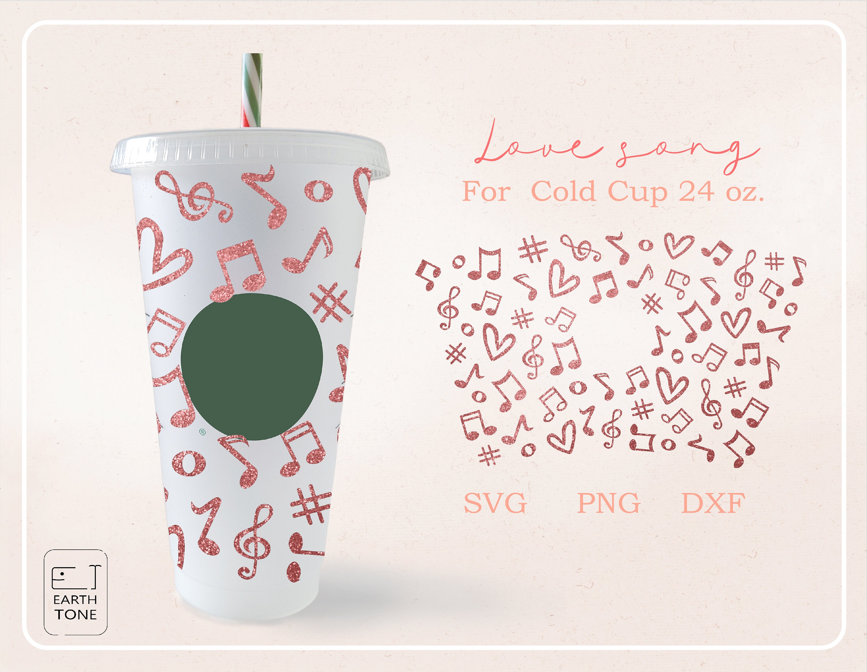 Song Notes Musical Note Musical Svg Valentine Full Wrap - Etsy