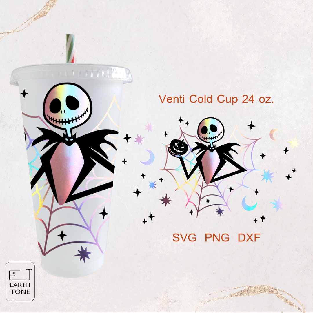 Halloween Nightmare Cold Cup Wrap: Spooky Venti Cup 24 Oz. SVG PNG Dfx ...