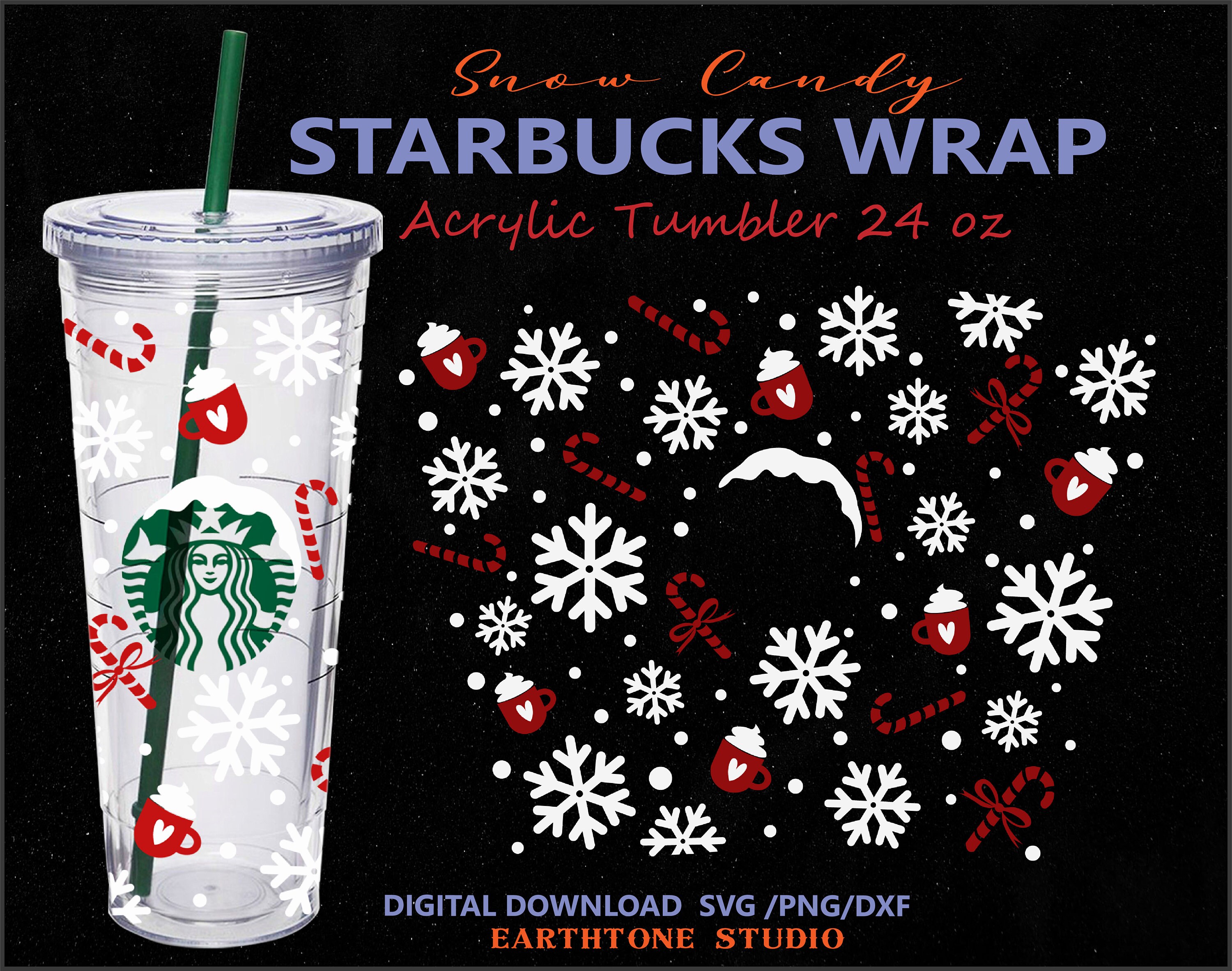 Candy snowflake merry Christmas winter Full Wrap for - Etsy