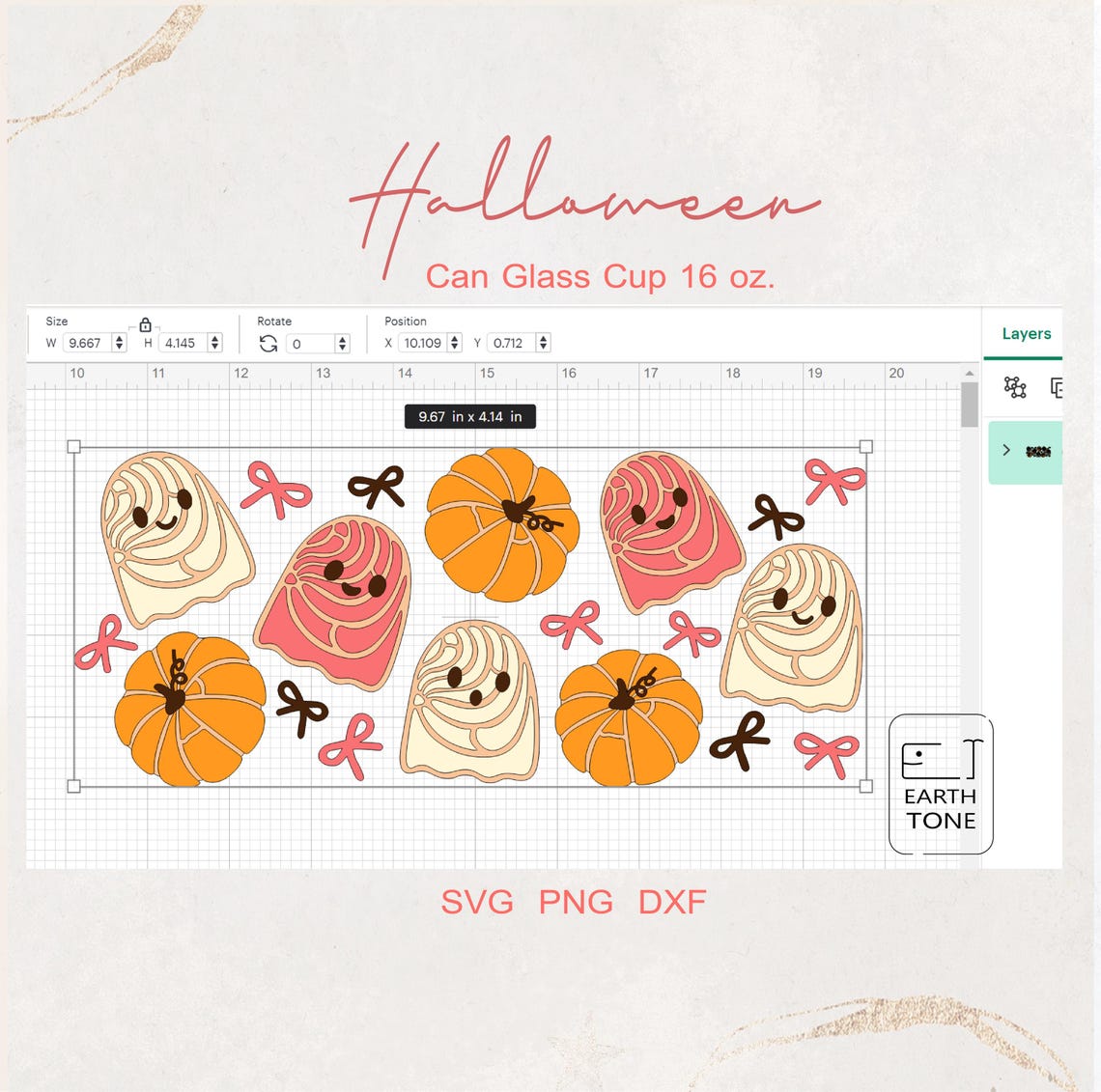 Ghost Pumpkin Concha Halloween Mexican Cup Wrap: PNG SVG DFX File - Etsy