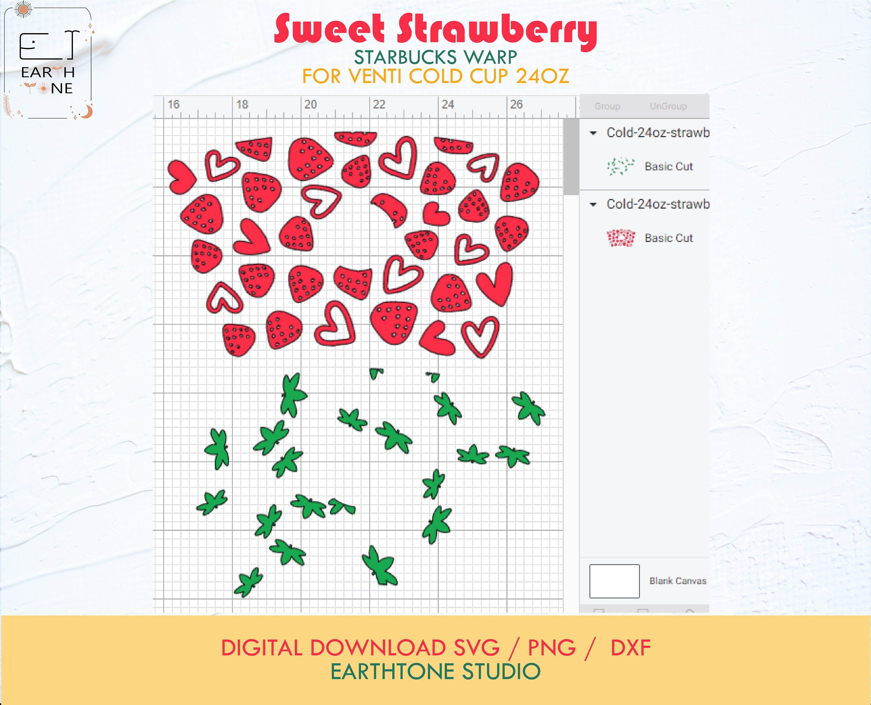 Sweet Strawberry love Valentine Heart Svg Full Wrap for - Etsy