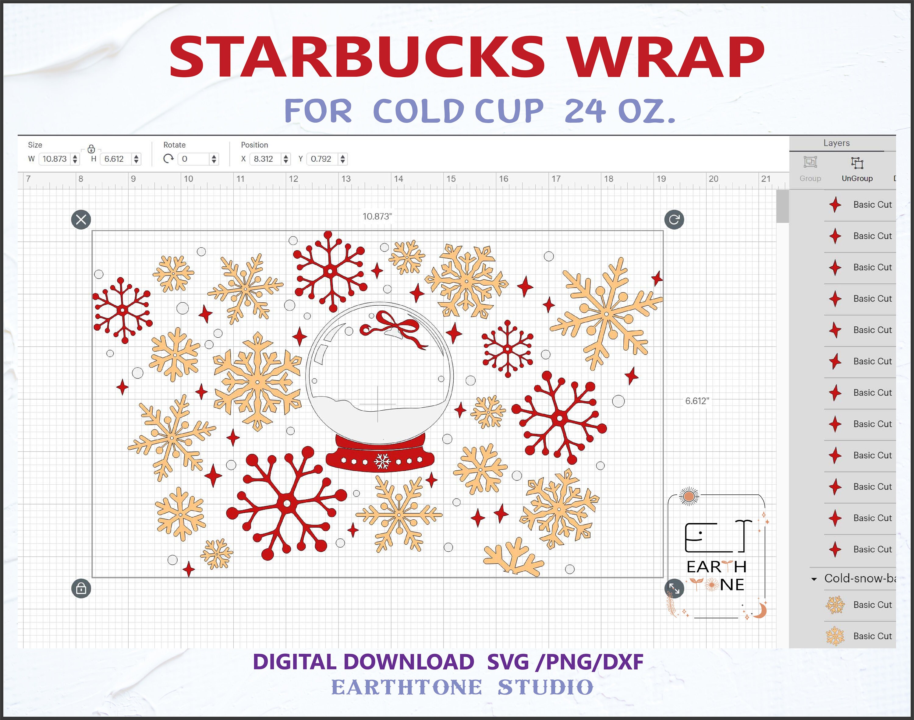 Snow Ball Merry Christmas Snowflake Winter Full Wrap for - Etsy