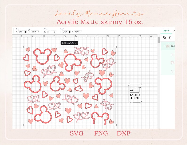 Valentine Love Sweet Heart lovely Mouse Full Wrap for Strata - Etsy