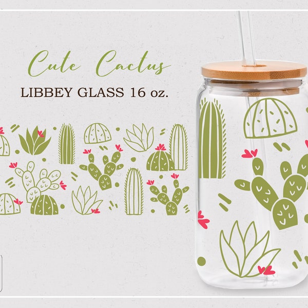 Cactus Beer Can Glass Svg - Etsy