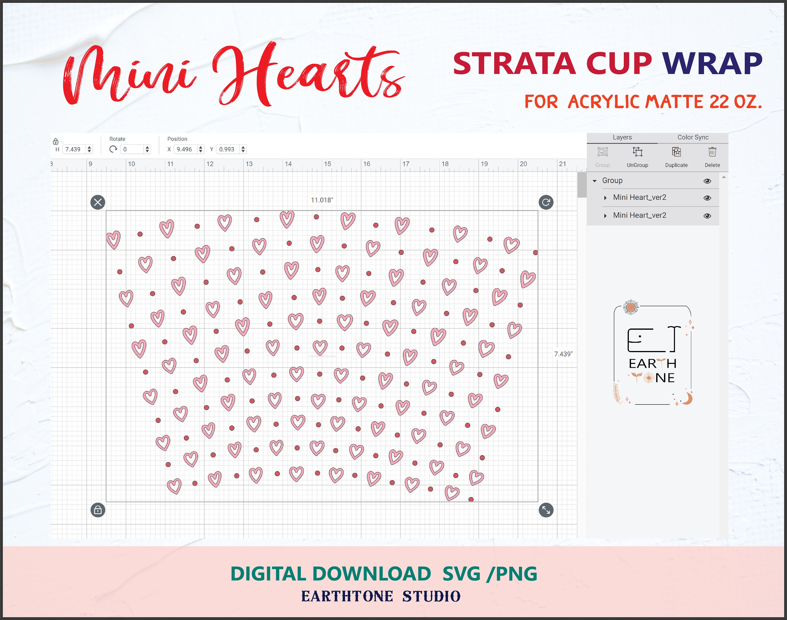 Mini Heart sweet Hearts Cup Heart Valentines Full Wrap for - Etsy