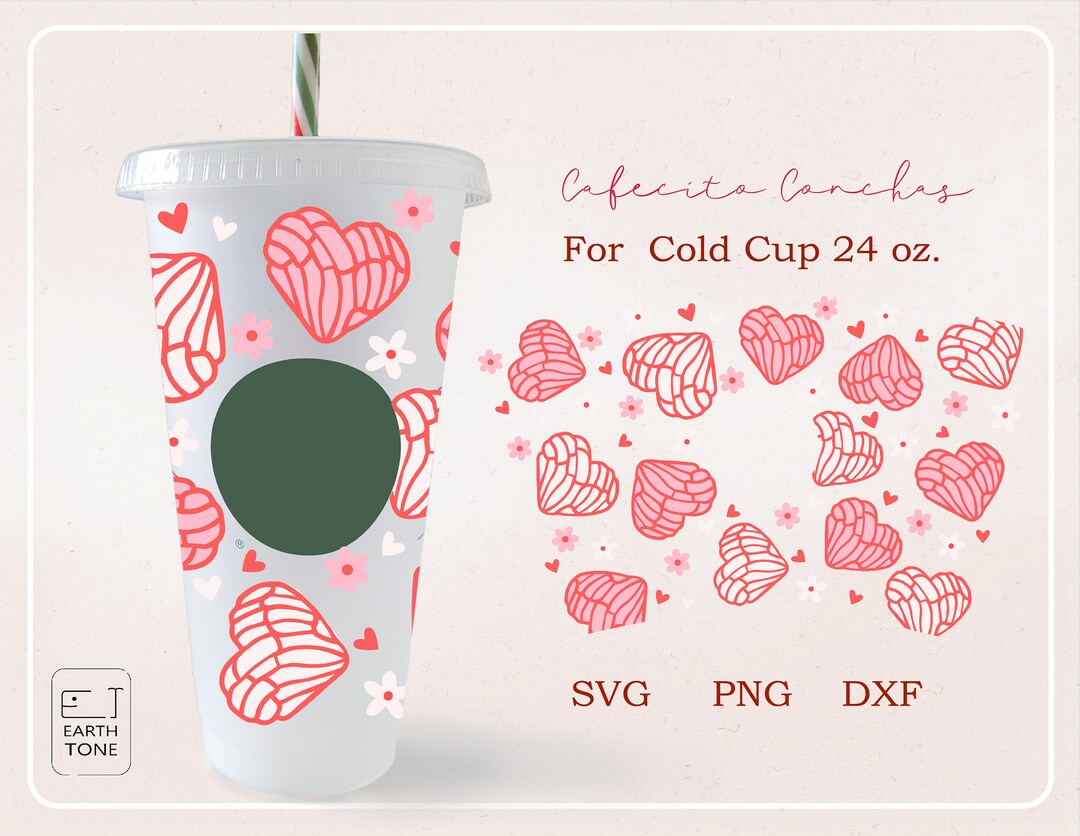 Heart Concha ,cafecito Y Chisme , Pan Dulce, Concha, Full Wrap for ...