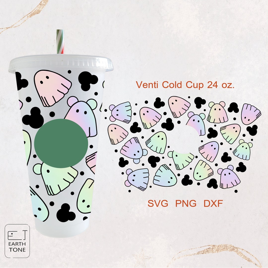Cute Ghost Cold Cup Svg Wrap Ghost Mouse Cold Cup Wrap Mouse Full Wrap ...