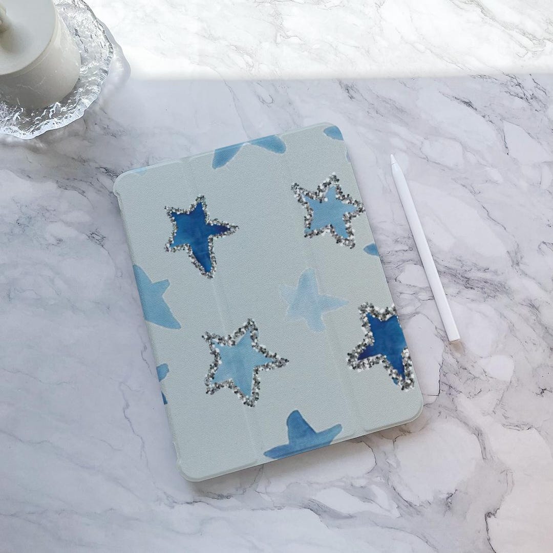 Light Blue Star iPad Case, iPad Air 5 iPad 10 10.9" 2022 iPad Pro 12.9 ...
