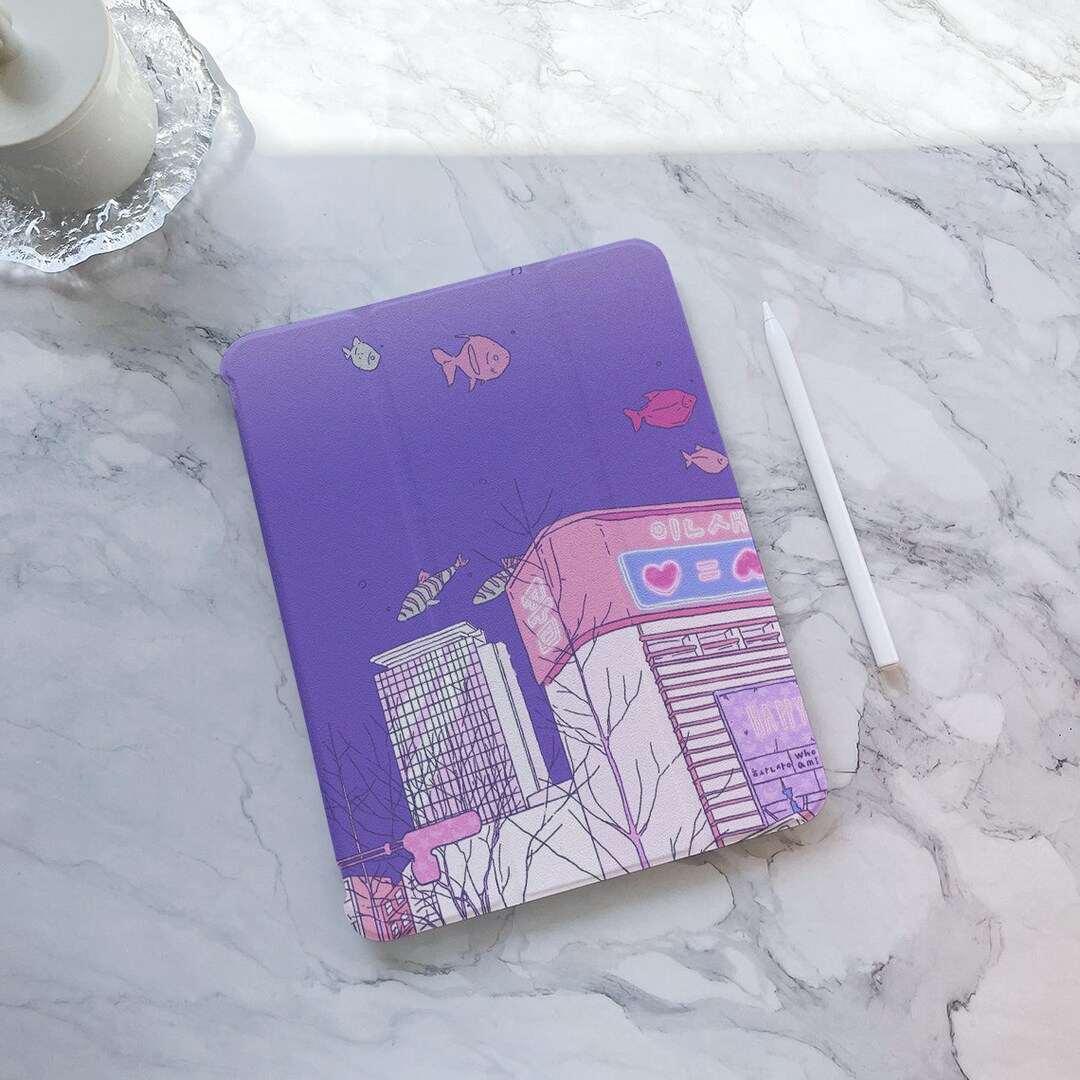 Cartoon Landscape Painting iPad Case for 9.7'' 10.2'' 11'' 12.9'' Inch ...