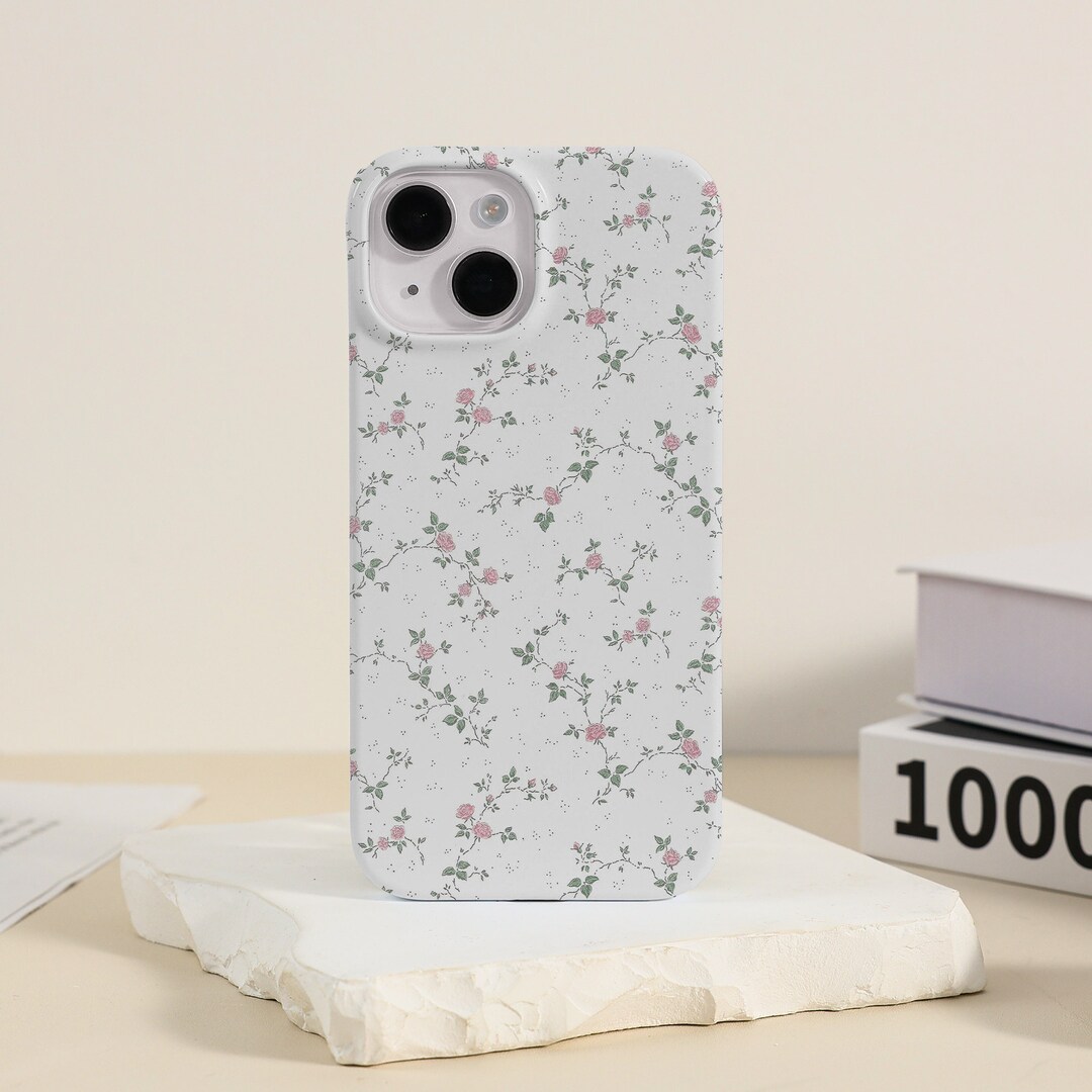 Pretty Flowers on Light Pink iPhone Case iPhone 15 14 13 12 11 X Xs Max ...