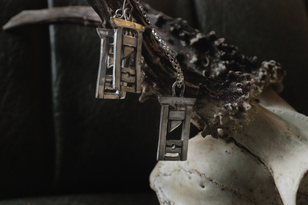 La Guillotine Handmade, Silver, Gothic, Pendant, Memento Mori and ...