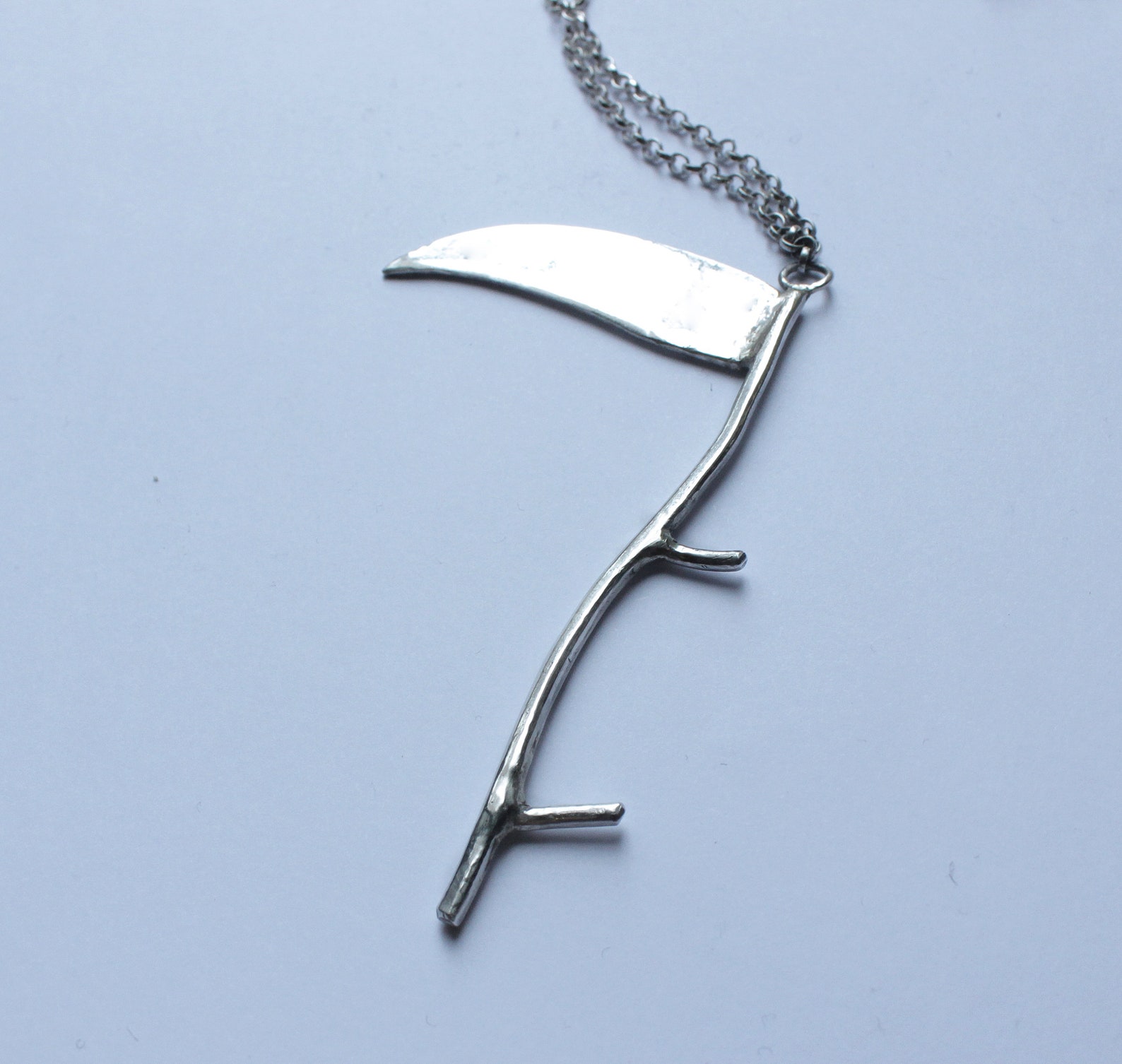 The Scythe. Handmade Silver Gothic Pendant Memento Mori | Etsy