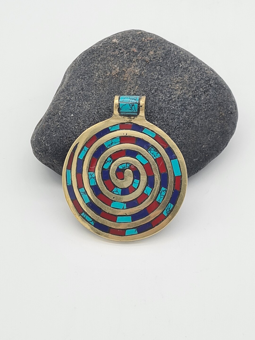 Large Tibetan Round Pendant, Boho Pendant, Nepalese Ethnic Jewellery ...