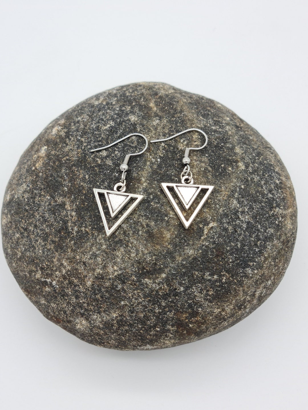 Triangle Dangle Earrings, Geometric Shape Ethnic Bohemian Earrings ...
