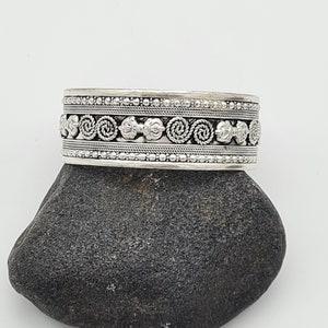 Handcrafted Nepali Silver Cuff Bracelet - Wide Ethnic Bangle - Bohemian ...
