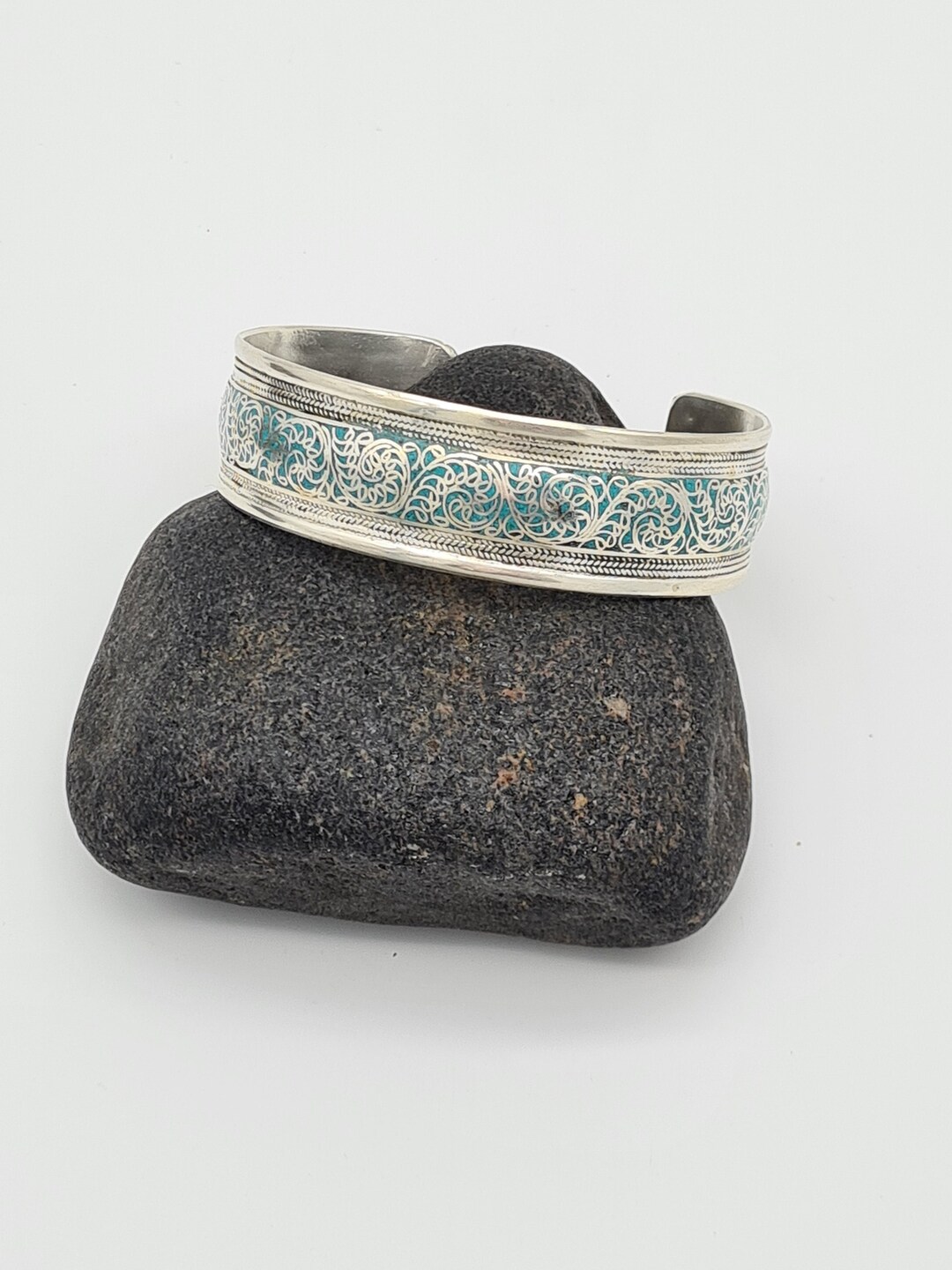 Ethnic Cuff Bracelet, Nepalese Ethnic Filigree Bangle Bracelet, Tribal Bohemian Open Cuff ...