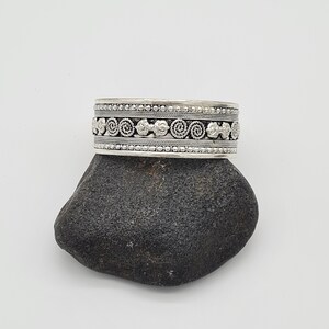 Handcrafted Nepali Silver Cuff Bracelet - Wide Ethnic Bangle - Bohemian ...