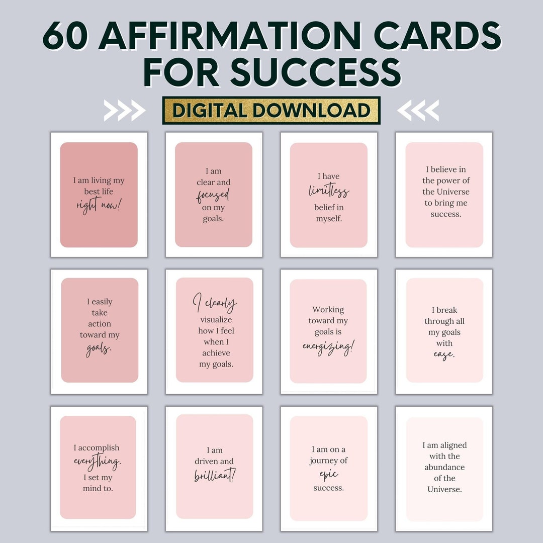 Success Printable Affirmation Cards Affirmations for Achievement and ...