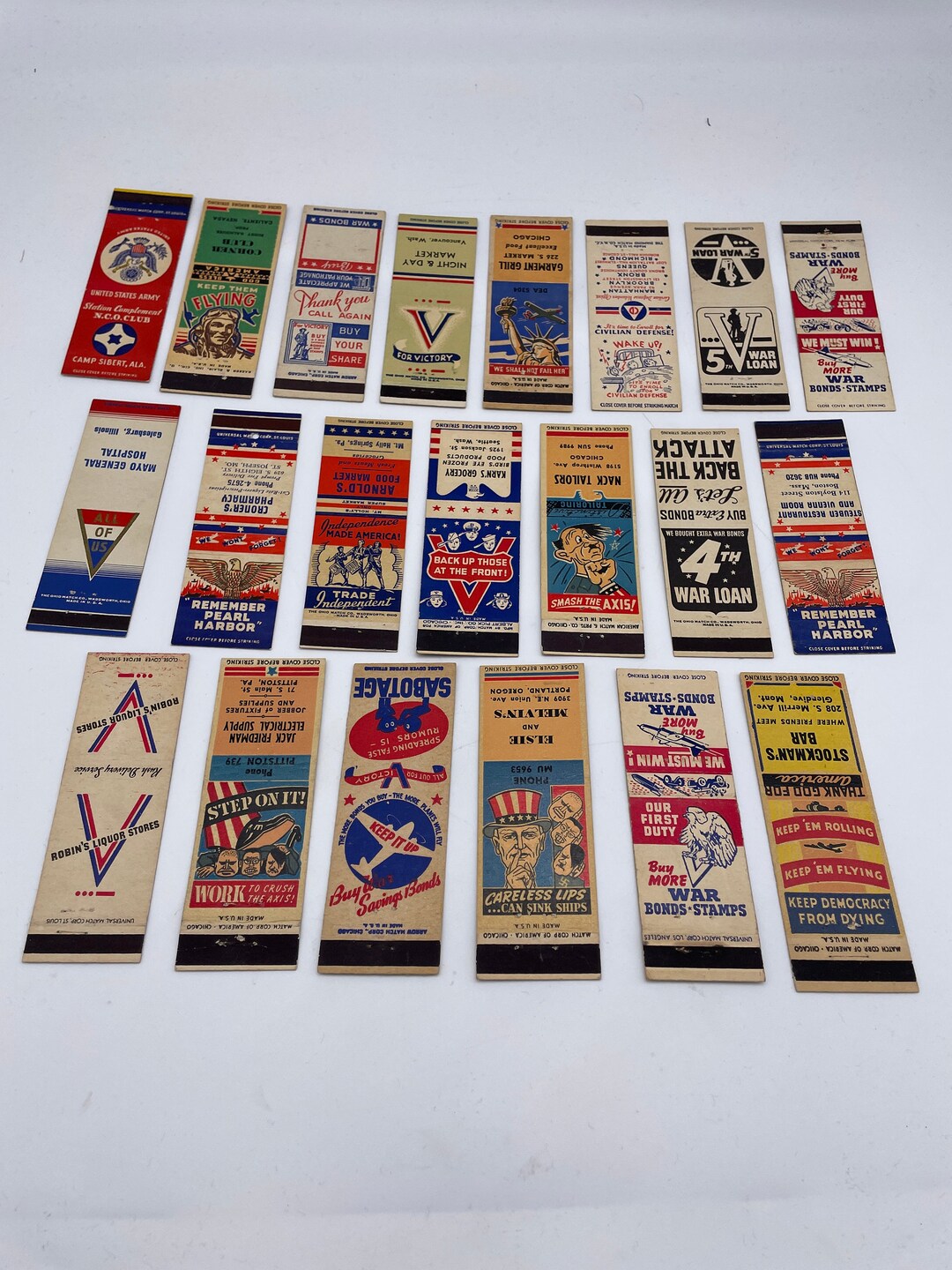 Original World War Two Era Matchbook Collection Home Front - Etsy UK