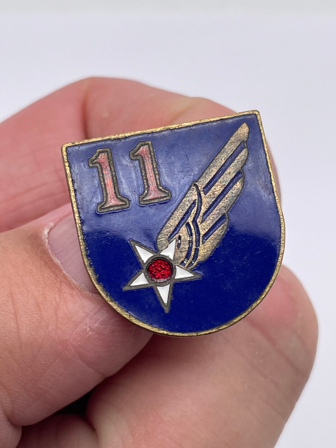 Original World War Two Era American 11th Army Air Force Pin Back Badge ...