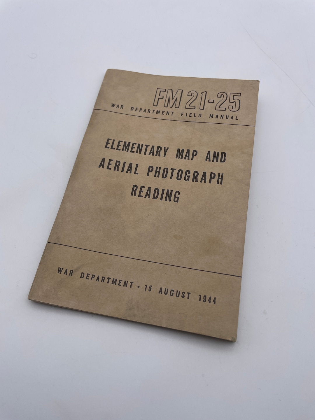 Original World War Two Era American Field Manual FM21-25, Map Reading ...