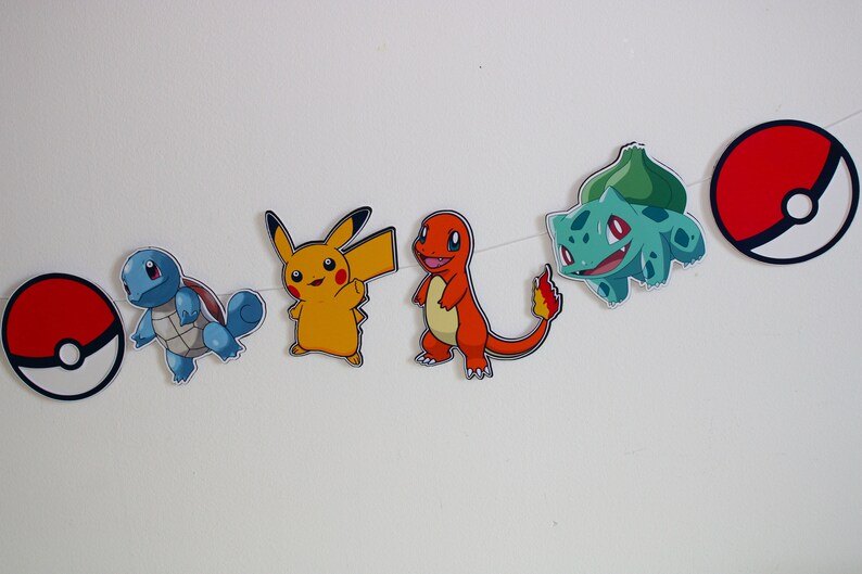 POKEMON Deco Garland Pokemon-pikachu Birthday Pokemon - Etsy Canada
