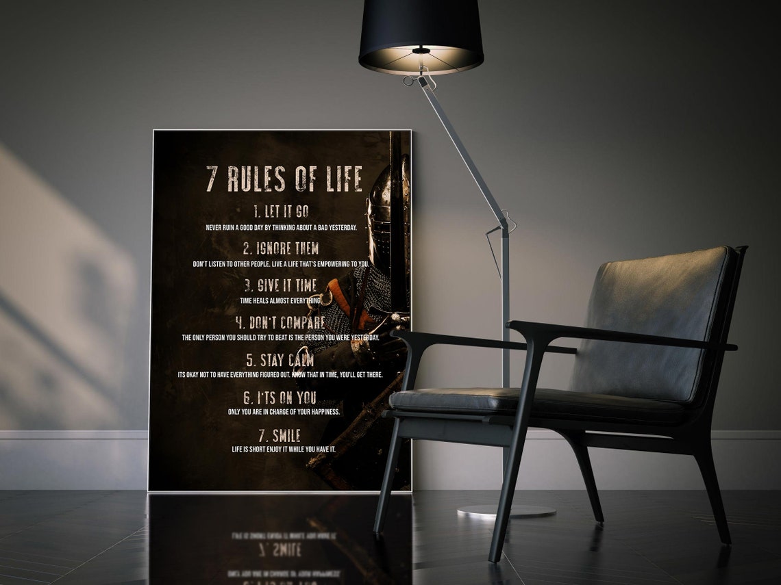 7 Rules of Life. Motivational Printable Poster | Etsy