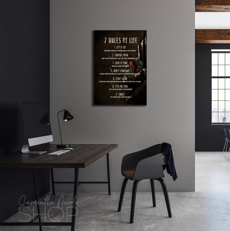 7 Rules of Life. Motivational Printable Poster - Etsy