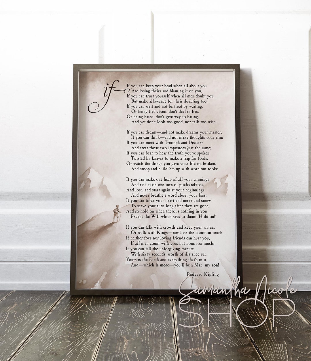 If -poem by Rudyard Kipling. Wall Art . Printable Poster - Etsy