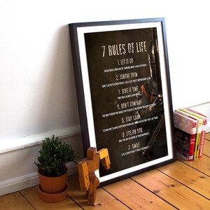 7 Rules of Life. Motivational Printable Poster - Etsy