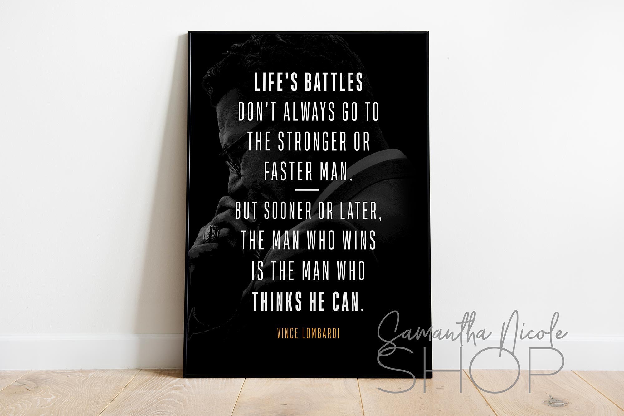 Lifes battles dont always go to the stronger or faster man. | Etsy