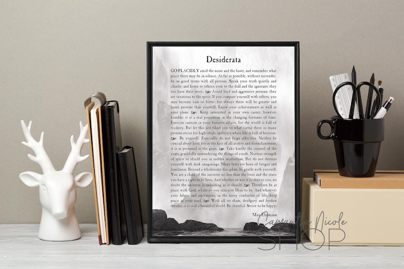Desiderata Poem by Max Ehrmann. Wall Art. Printable Poster - Etsy