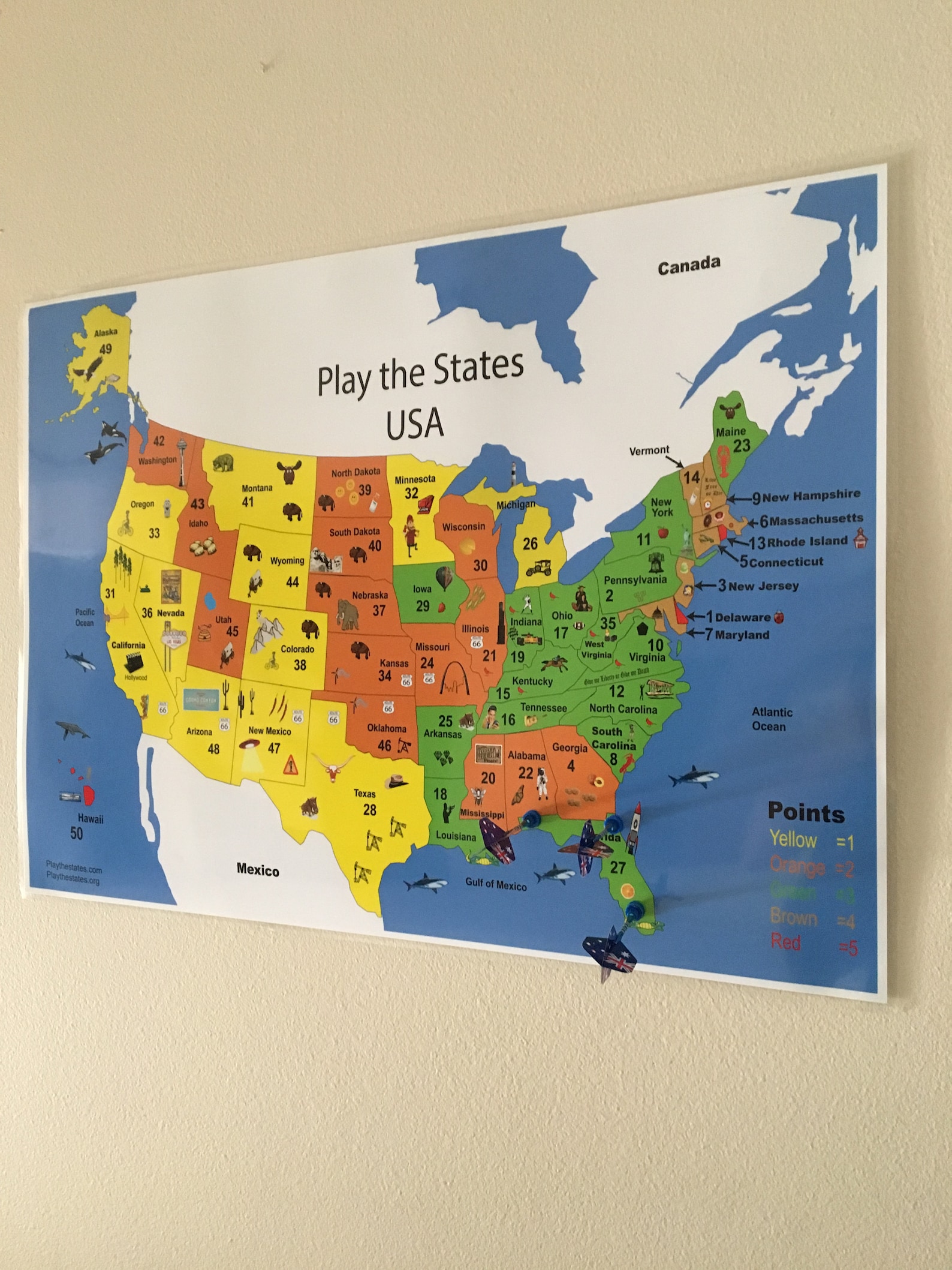 Learning United States Game Wall Map Dartboard Education Kids Education ...