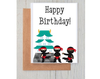 Ninja Birthday Card - Etsy