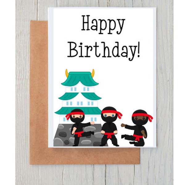 Ninja Birthday Card - Etsy