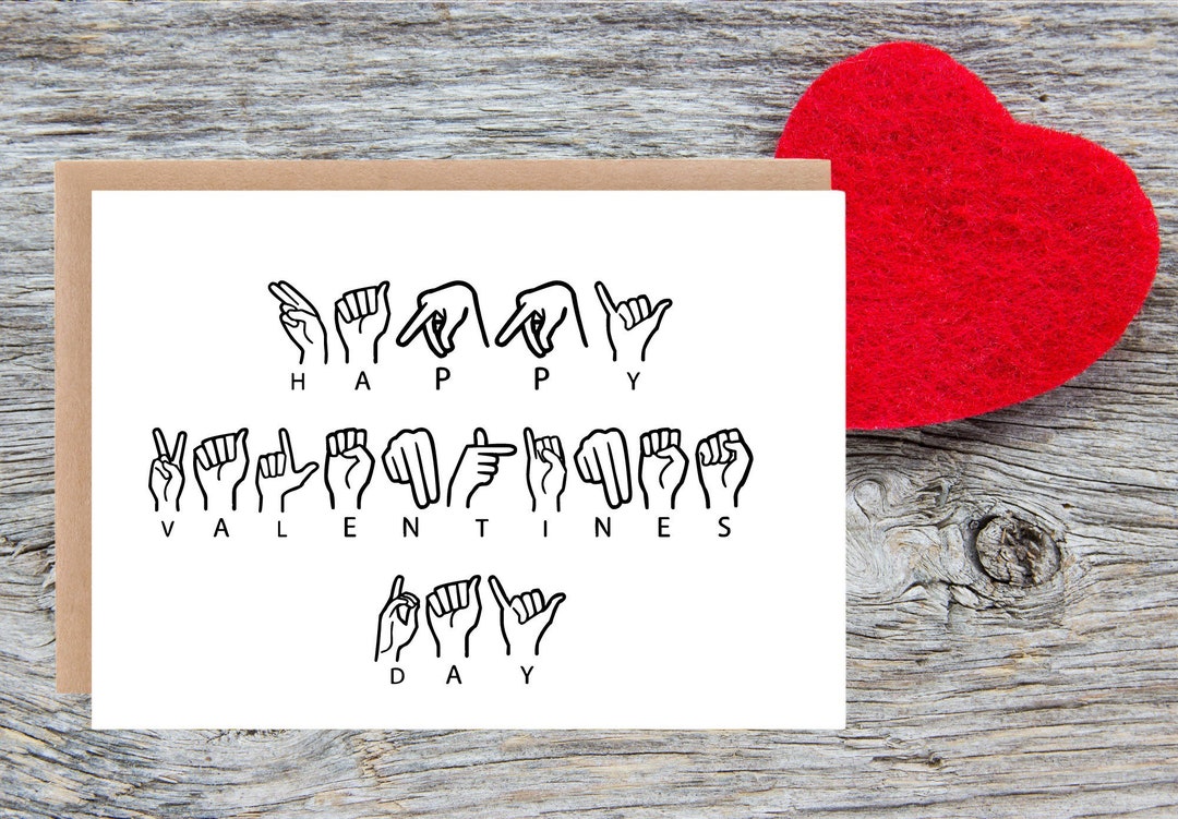 American Sign Language Valetines Day ASL Valentine Day Card - Etsy