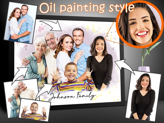 Family Portrait Painting Custom Family Portrait Family - Etsy