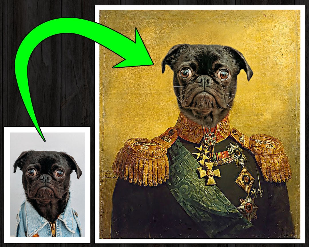 Funny Dog Portrait, Dog Portrait Custom Painting, Custom Dog Painting ...
