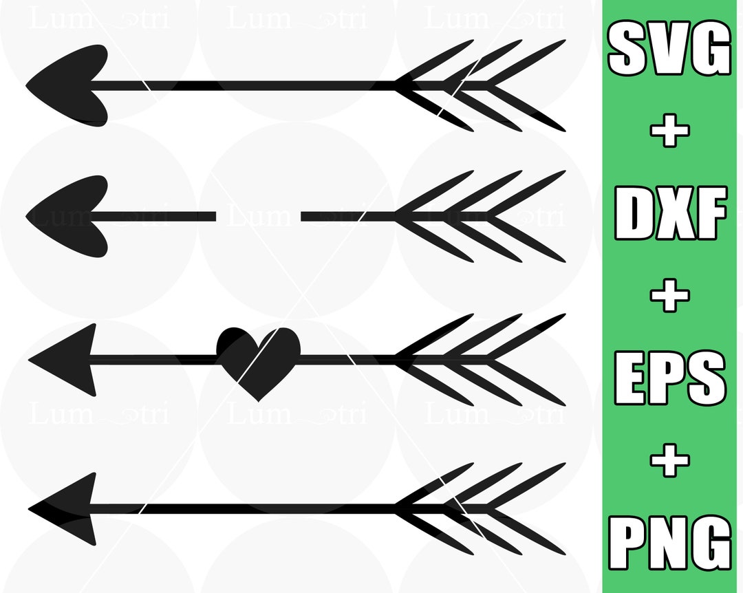 Arrow Svg Dxf Eps Png | Split Arrow Svg | Arrow With Heart Svg | Tribal ...