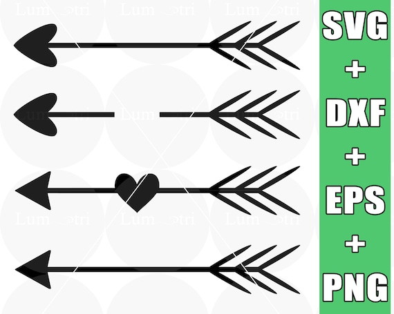 Arrow Svg Dxf Eps Png Split Arrow Svg Arrow With Heart Svg - Etsy
