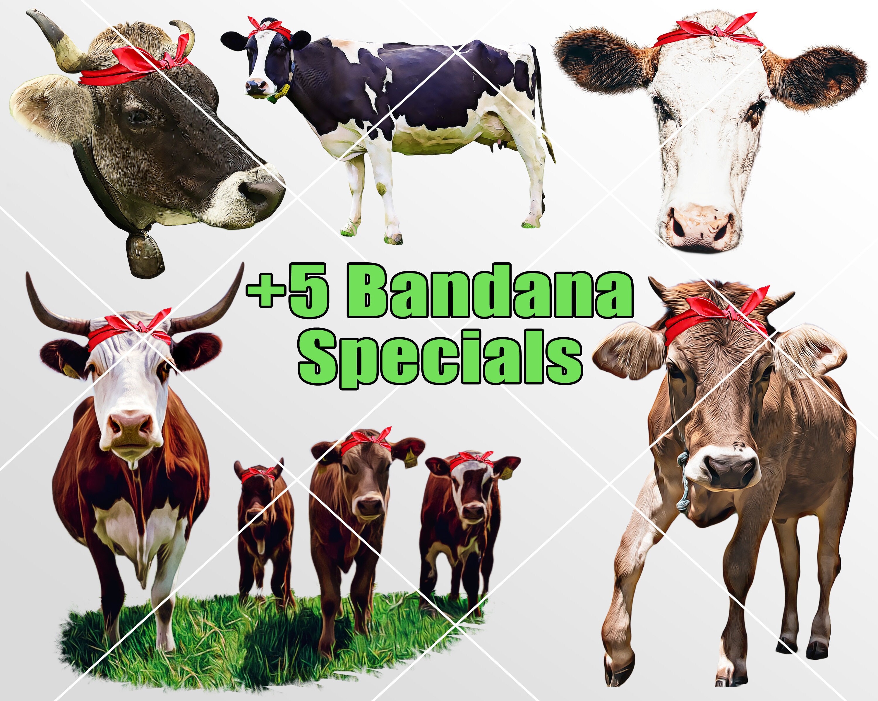 Cow PNG Cow With Bandana PNG Cow Designs Cow PNG Files - Etsy UK