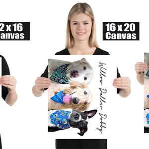 3 Pet Portrait Multiple Pets, Multiple Pet Portrait, Customized Pet ...