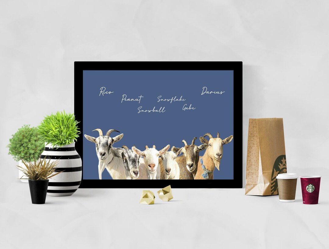 Custom Goat Art Mountain Goat Art Mountain Goat Canvas Goat - Etsy